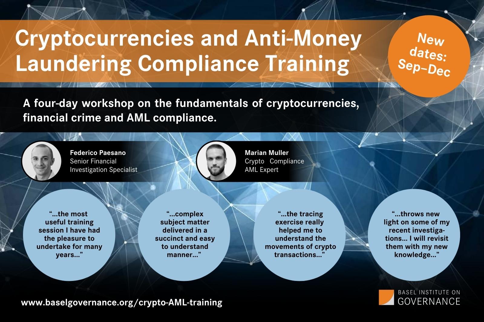 Cryptocurrencies and AML compliance training: 4–7 December 2023 | Basel Institute on Governance